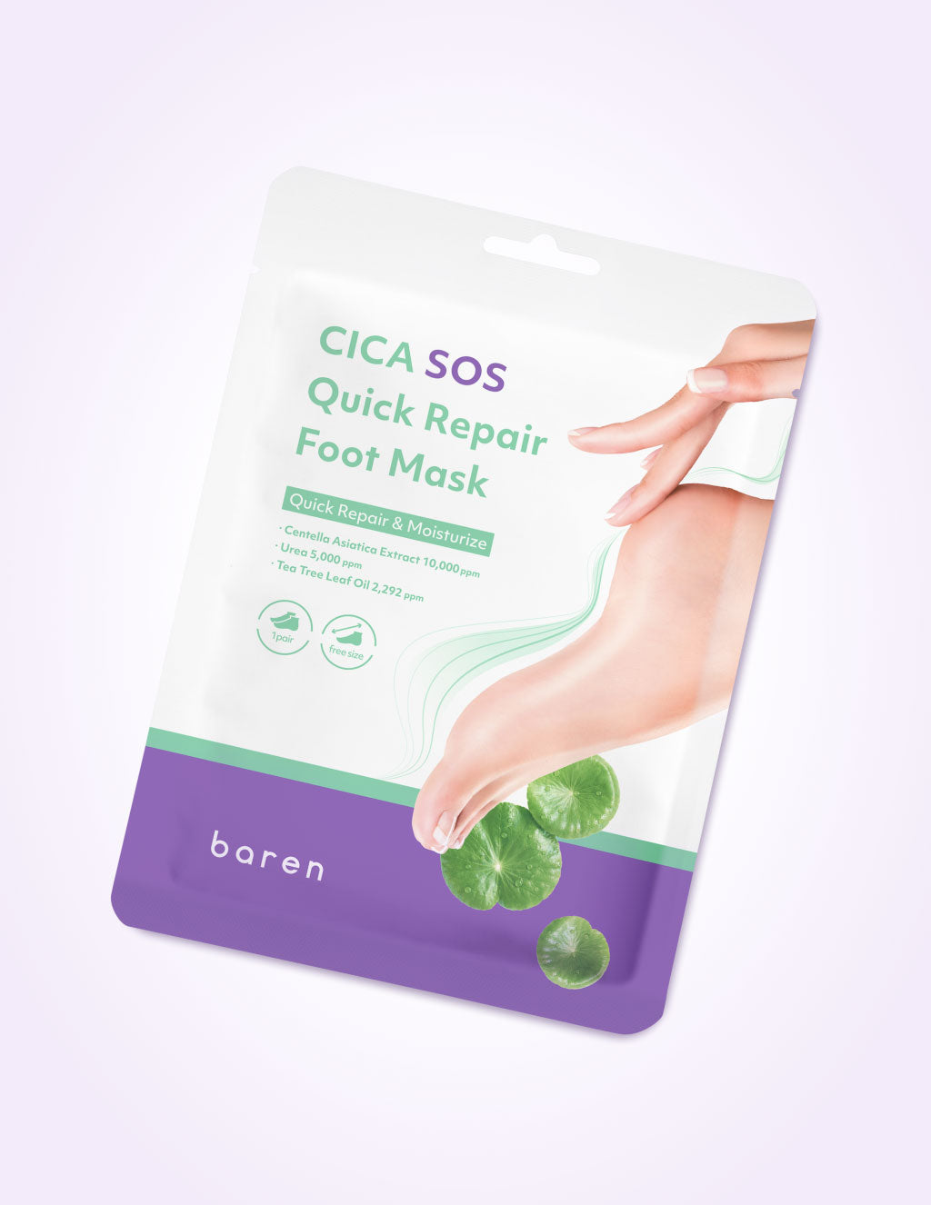 CICA SOS Quick Repair Foot Mask, 3pcs – baren